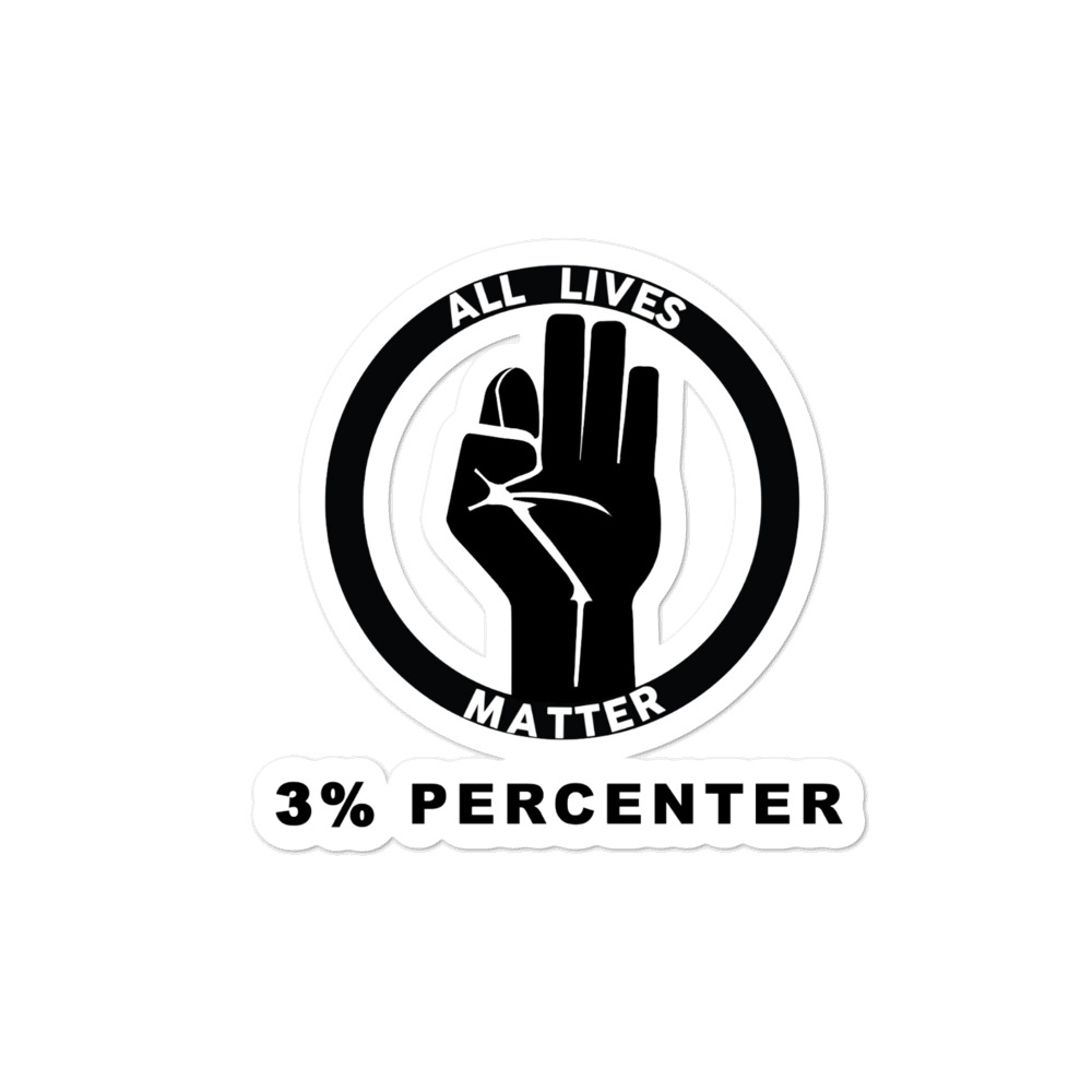 All Lives Plain 3% Percenter stickers | Blue Lives Matters