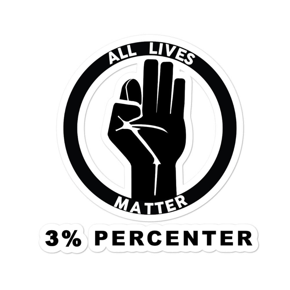 All Lives Plain 3% Percenter stickers | Blue Lives Matters